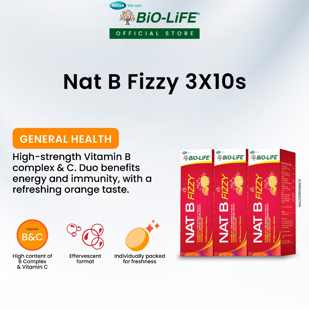 BiO-LiFE Nat B Fizzy 3 x 10 tablets (EXPIRY DATE APRIL 2026) | Shopee ...