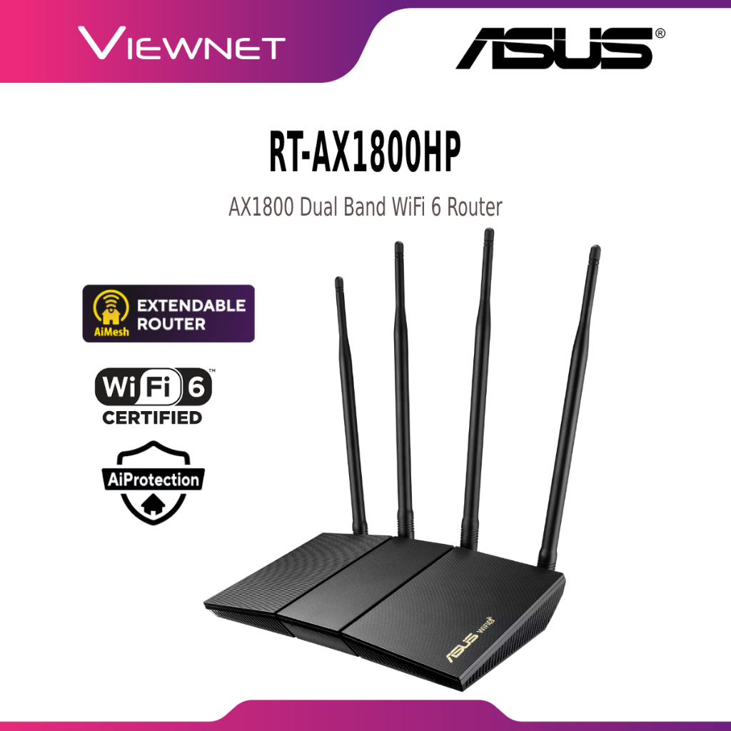 ASUS RT-AX1800HP AX1800 DUAL BAND WIFI 6 ROUTER WITH MU-MIMO & OFDMA ...
