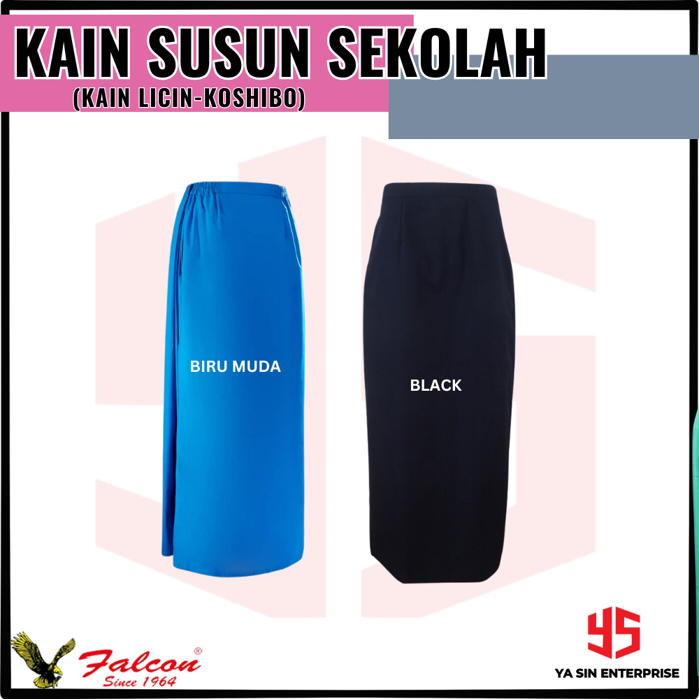 KAIN SUSUN SEKOLAH-BRAND FALCON (BIRU , HITAM) 🔥KAIN KOSHIBO(LICIN ...