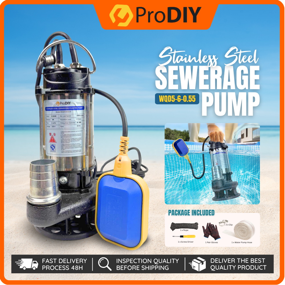 Automatic Submersible Sewerage Pump 0.55KW 220V 40mm Caliper Pump Water ...