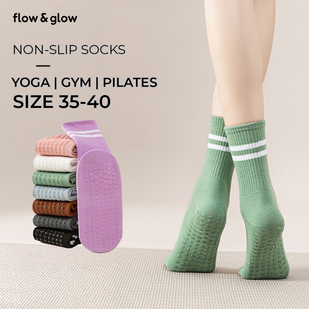 FLOW&GLOW Yoga Socks Anti Non Slip SC006 | Shopee Malaysia