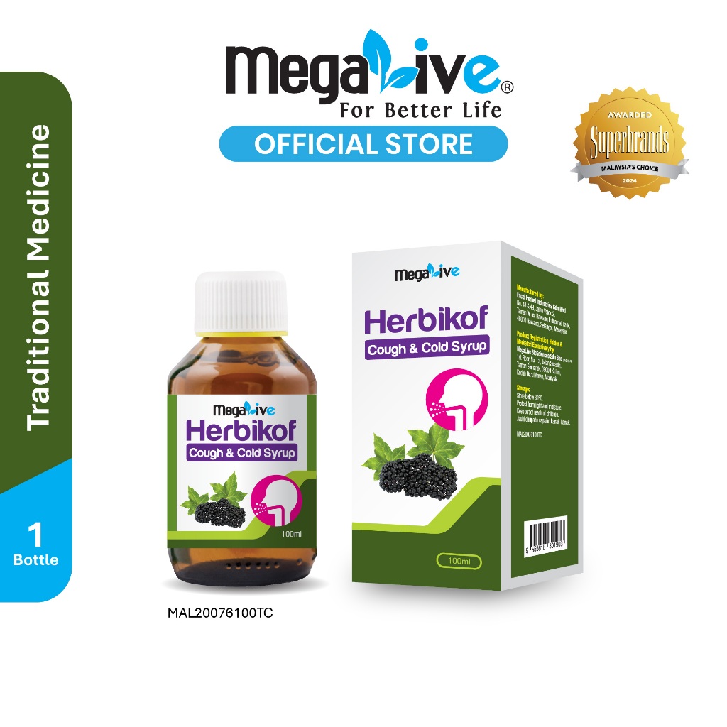 MegaLive Herbikof Cough & Cold Syrup (100ML) | Shopee Malaysia