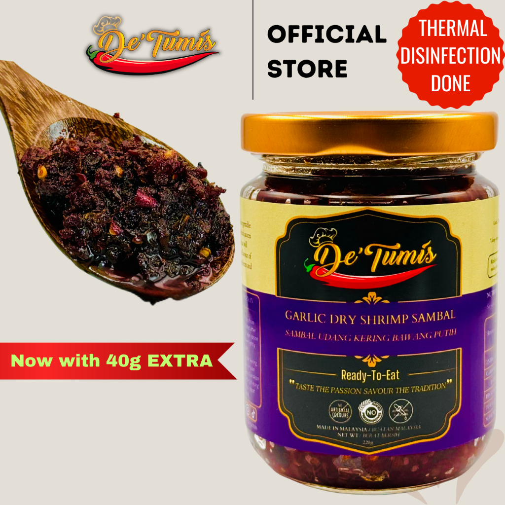 Sambal Udang Kering Bawah Putih //Garlic Dry Shrimp Sambal [DE'TUMIS ...