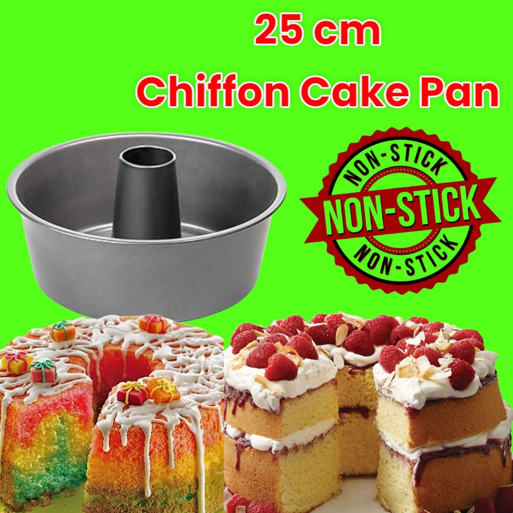 10 inch 25cm Non Stick Chiffon Cake Tin Angel Food Tube Cake Pan Bundt ...