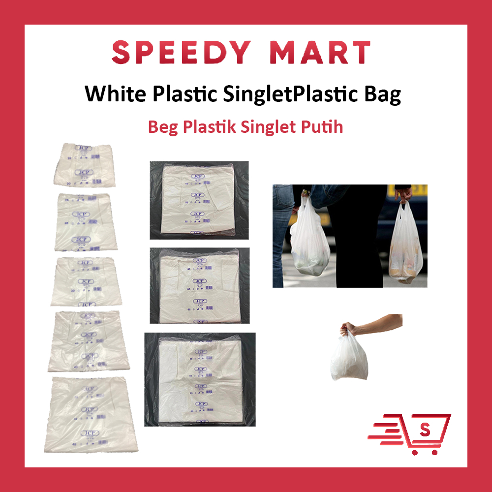Beg Plastik (Small & Medium Size) White Plastic Singlet Bag / White T ...