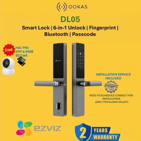 [FREE INSTALLATION] EZVIZ DL05 WIFI Smart Home Security Fingerprint ...