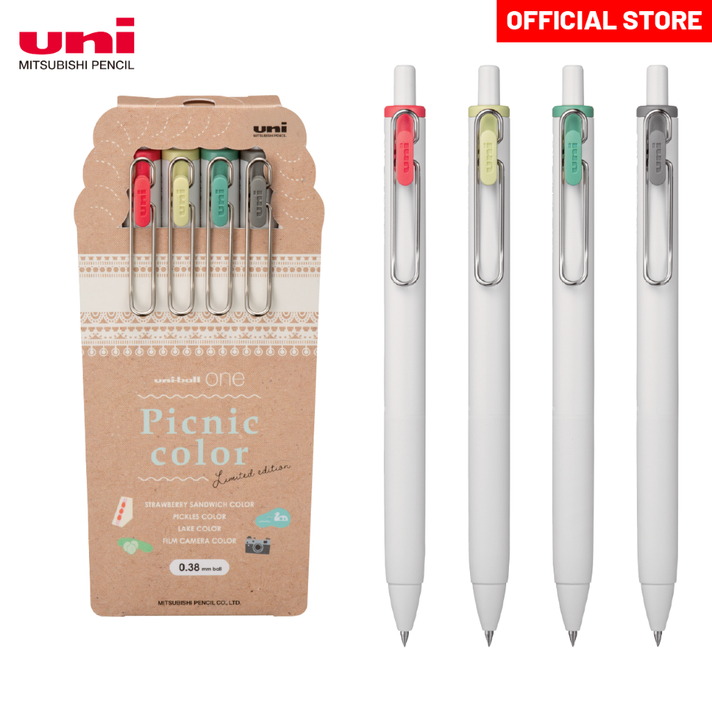 Uni-ball One Gel Ink Roller Pen Picnic Series 0.38mm/0.5mm 4colours/set ...