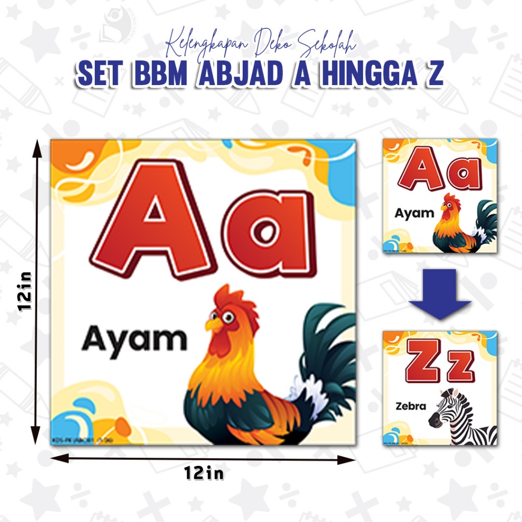 1 DAY SHIP SET HIASAN KELAS PEMULIHAN - ABJAD ABC / BBM ABJAD A-Z ...