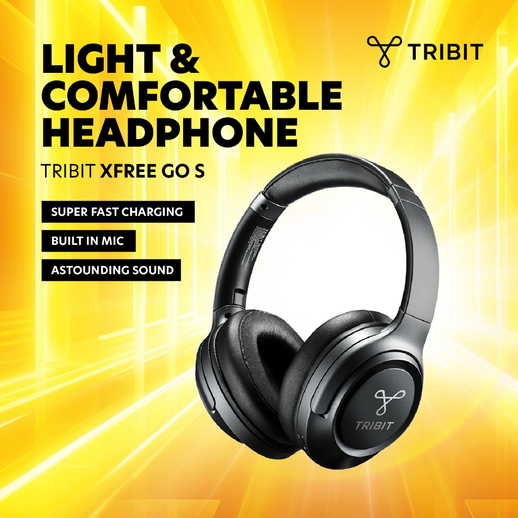 Tribit XFree Go S Bluetooth Headphones XBass Bluetooth 5.3, 30 Hours ...