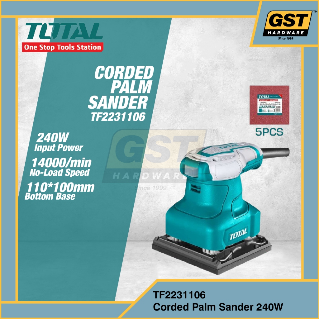 Total Corded Palm Sander TF2231106 Sander Machine Sheet Sander Wood ...