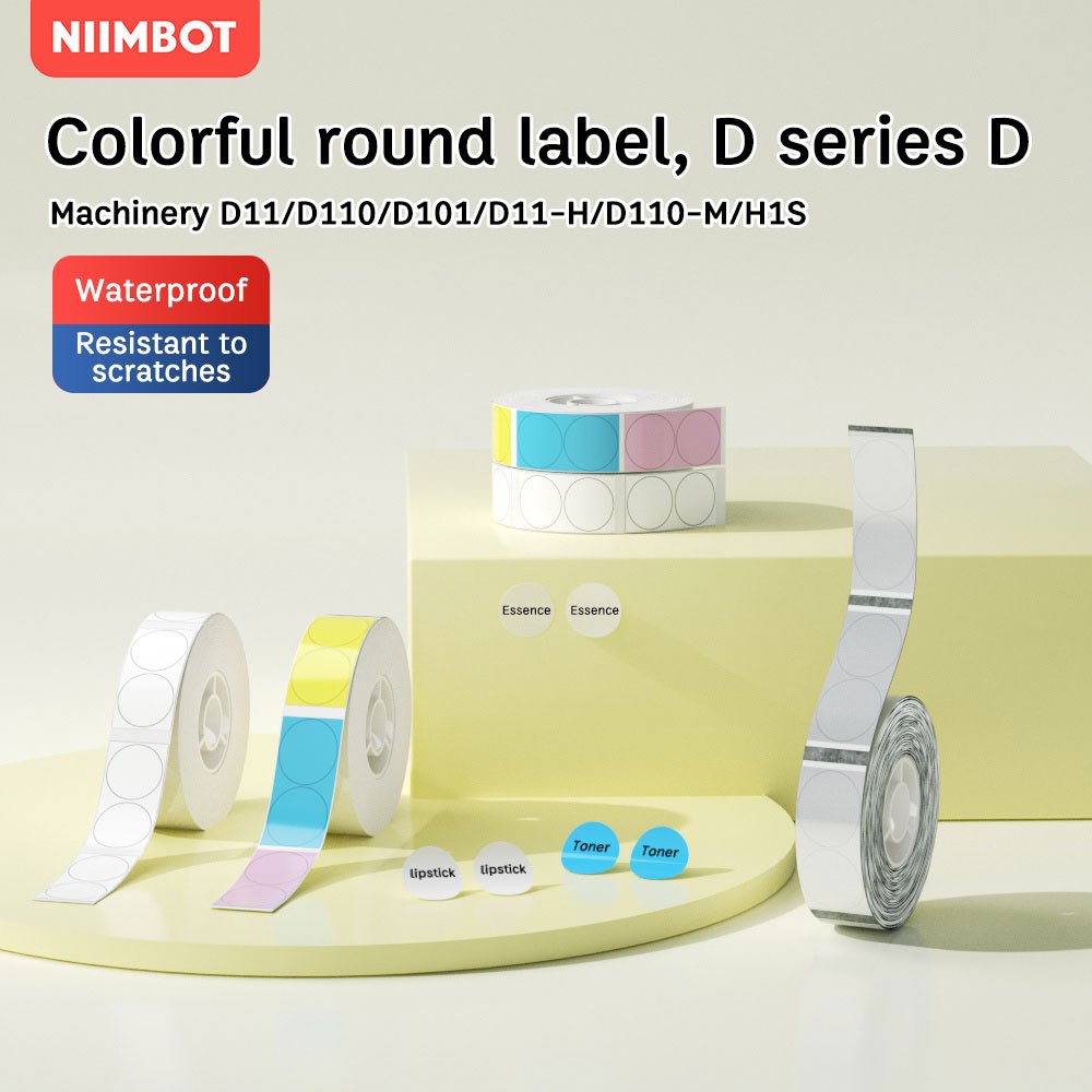 NIIMBOT D11/D110/D101 Round Label Sticker Printer Paper Waterproof Anti ...