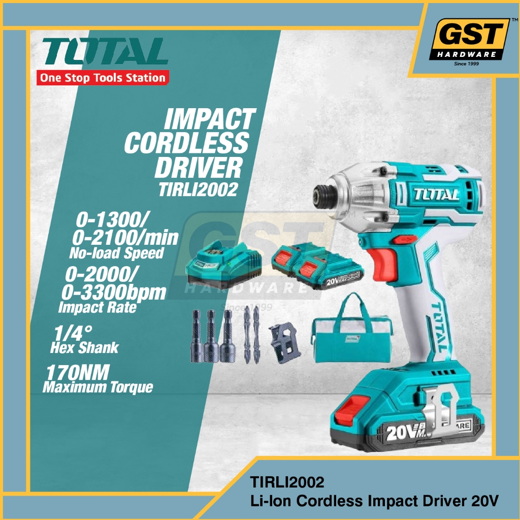 Total Impact Driver 20V TIRLI2002 Cordless Impact Driver Set Cordless ...