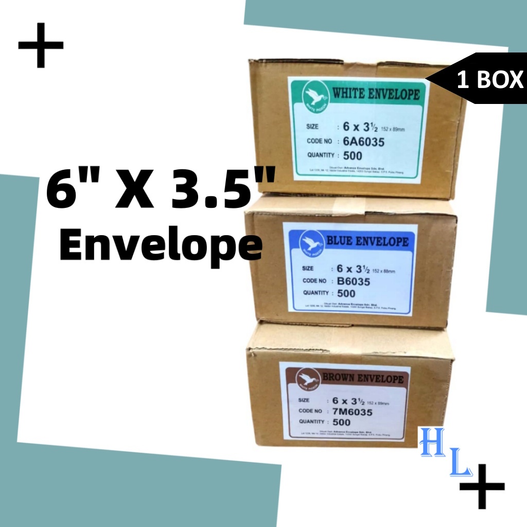Envelope 6" x 3½" (152mm x 88mm) 500 sheets | Sampul Surat | Small ...