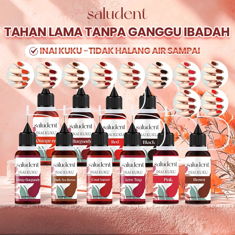 saludent Inai Kuku - Boleh Solat & Wudhu | Tahan Lama | Henna Asli ...