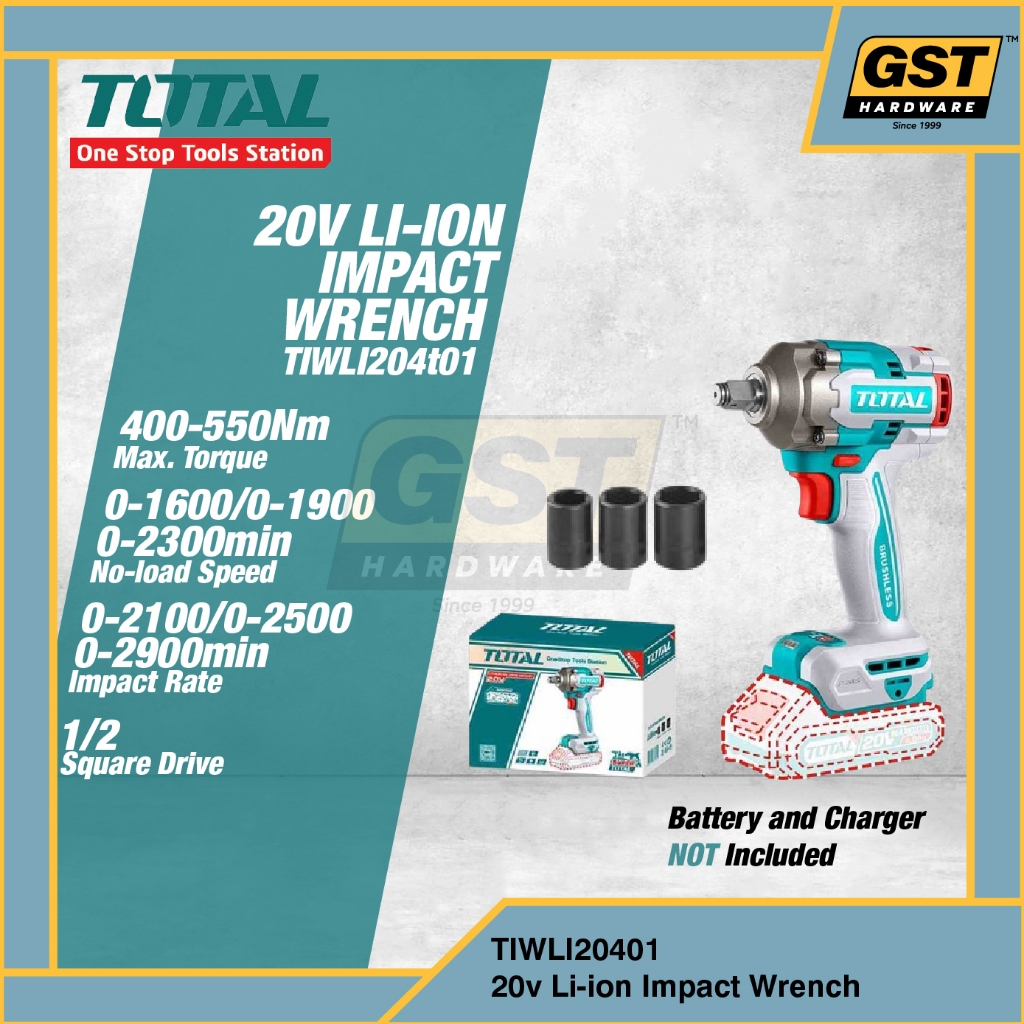 Total TIWLI20208 / TIWLI2001 / TIWLI20401 Li-ion Impact Driver & Wrench ...
