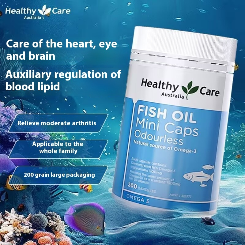 Healthy Care Double Strength Fish Oil Mini Caps - 200 Capsules EXP:2027 ...