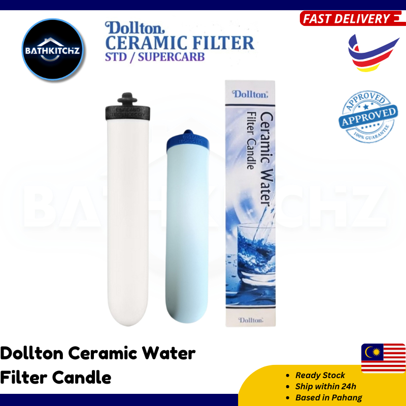 Dollton Ceramic Water Filter Candle 8"/10” Short Mount 15mm Hole Water ...