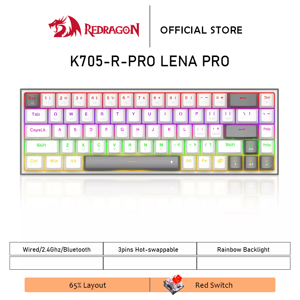 Redragon K705 Lena Pro Wireless Gaming Mechanical Keyboard Hotswap | Shopee Malaysia