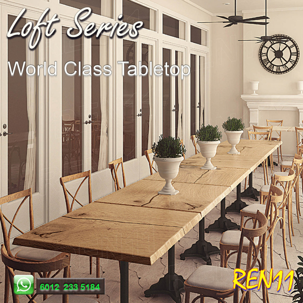 Cafe ,Restoran Furniture ,Meja Makan, Solid Table Top - without leg ...