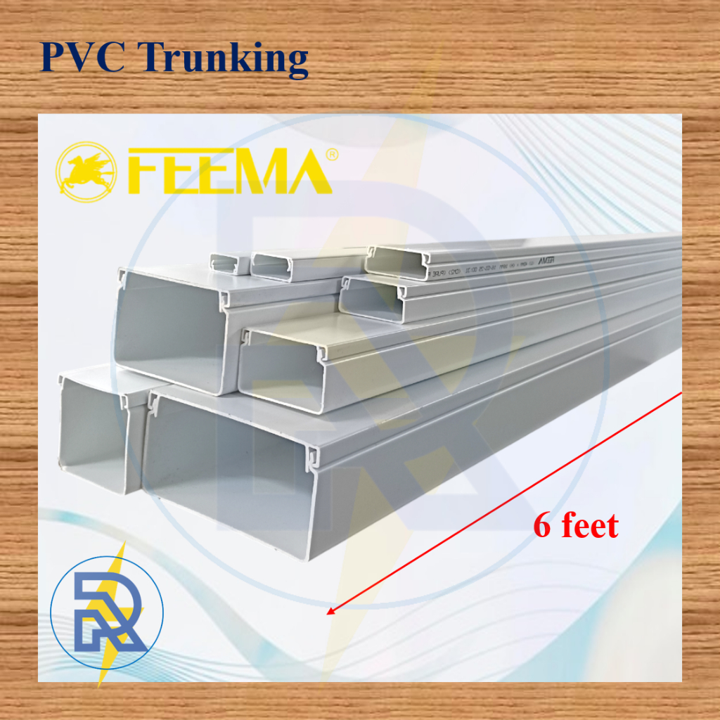 R-Electric Feema PVC Mini Trunking 6ft / PVC Casing / White Trunking ...