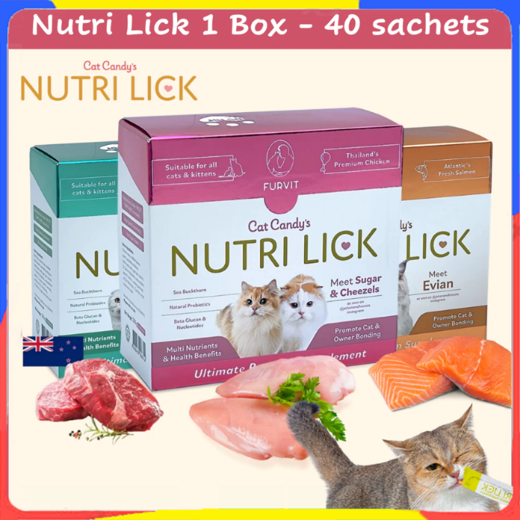 Cat Candy Nutri Lick Supplement Nutrilick 1 box 40 sachet Booster High ...