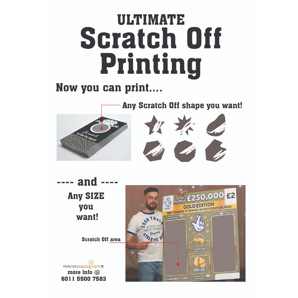 Scratch and Win printing + Custom Shape : Name card size + 1000 pcs ...