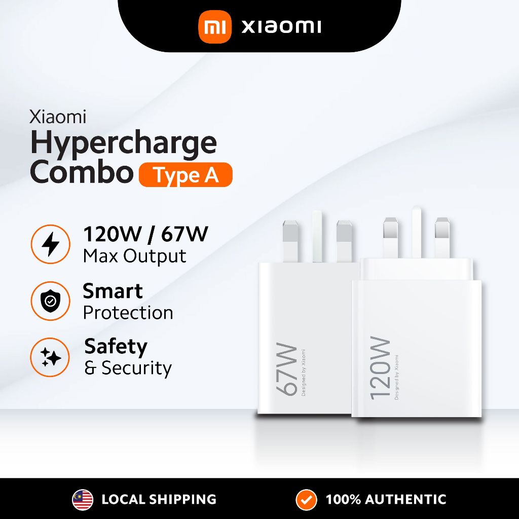 Xiaomi 120W/67W HyperCharge Combo (Type-A) UK | Fast Charging | Mobile ...