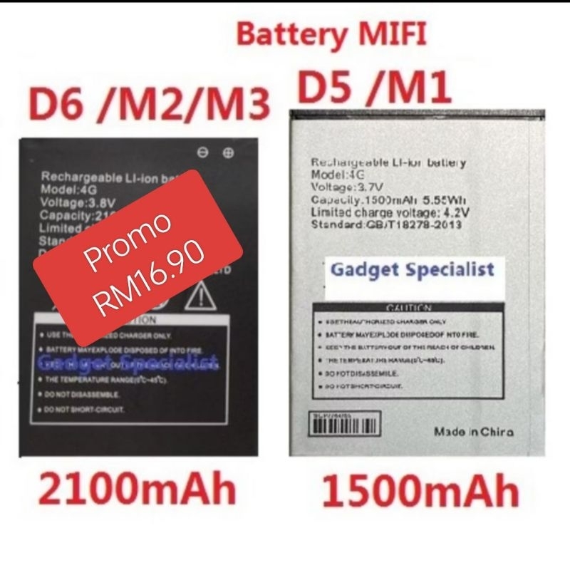Mifi D6 battery D5 D6+ D7 D9 Q8 A8+ LT600 TENDA 4G185 4G180 M1 M2 M3 ...