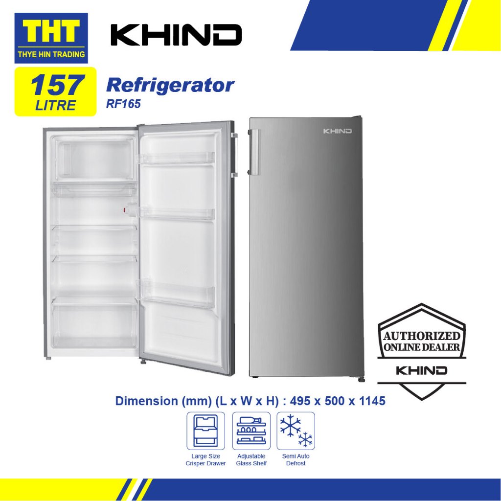 Khind 157L Single Door Fridge RF165 | Shopee Malaysia