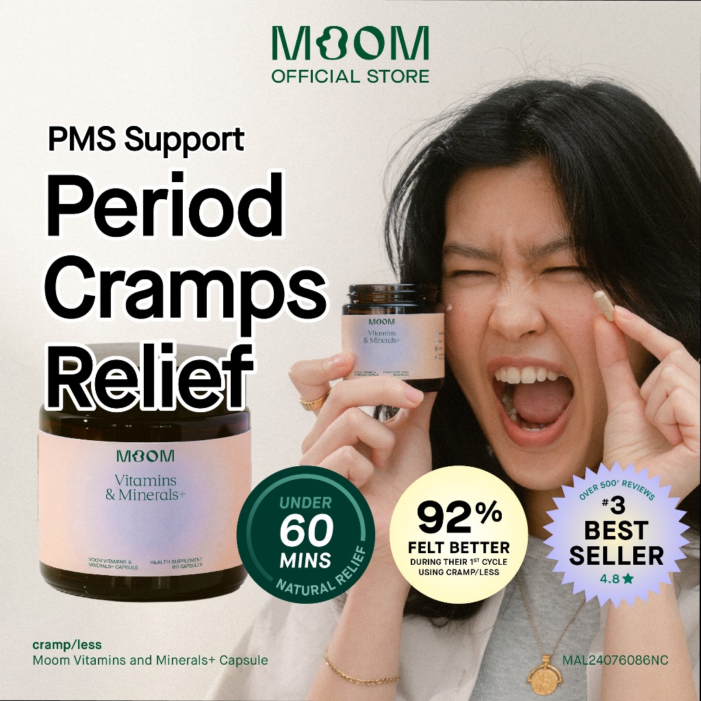 Moom Health cramp/less - Vitamins and Minerals For PMS, Period Cramps ...