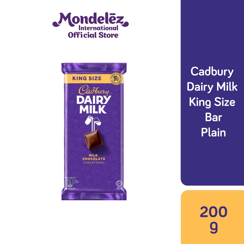 [Bundle of 10] Cadbury Dairy Milk King Size Bar XL 200g /190g- [Plain ...