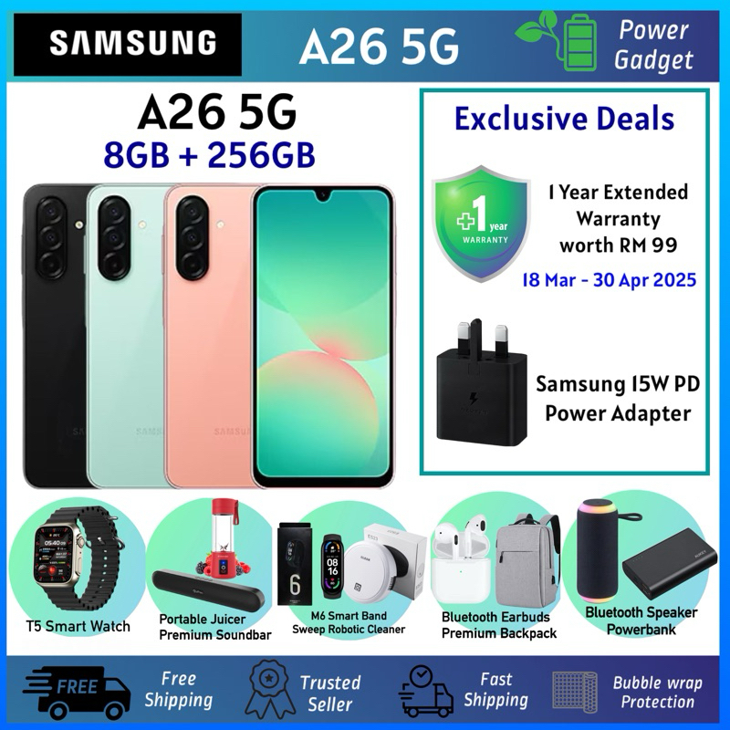 SAMSUNG Galaxy A26 5G | 8GB RAM 256GB | Exynos 1380 | 25W Charge Original Samsung Malaysia ...