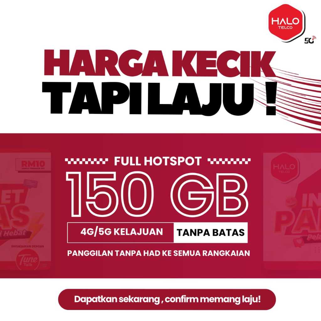 𝗦𝗜𝗠𝗞𝗔𝗗 𝗛𝗔𝗟𝗢 𝗧𝗘𝗟𝗖𝗢 𝗧𝗨𝗡𝗘 𝗧𝗔𝗟𝗞 - PREPAID RM35/BLN - 4G/5G LINE CELCOM ...