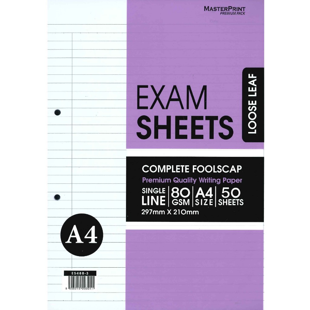 MASTERPRINT A4 Exam Sheets 80GSM 50 Sheets | Shopee Malaysia