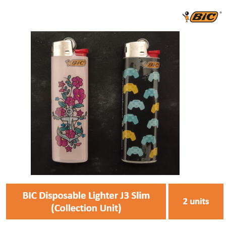 BIC Disposable Lighter J3 Slim x 2 units (Collection Unit) | Shopee ...