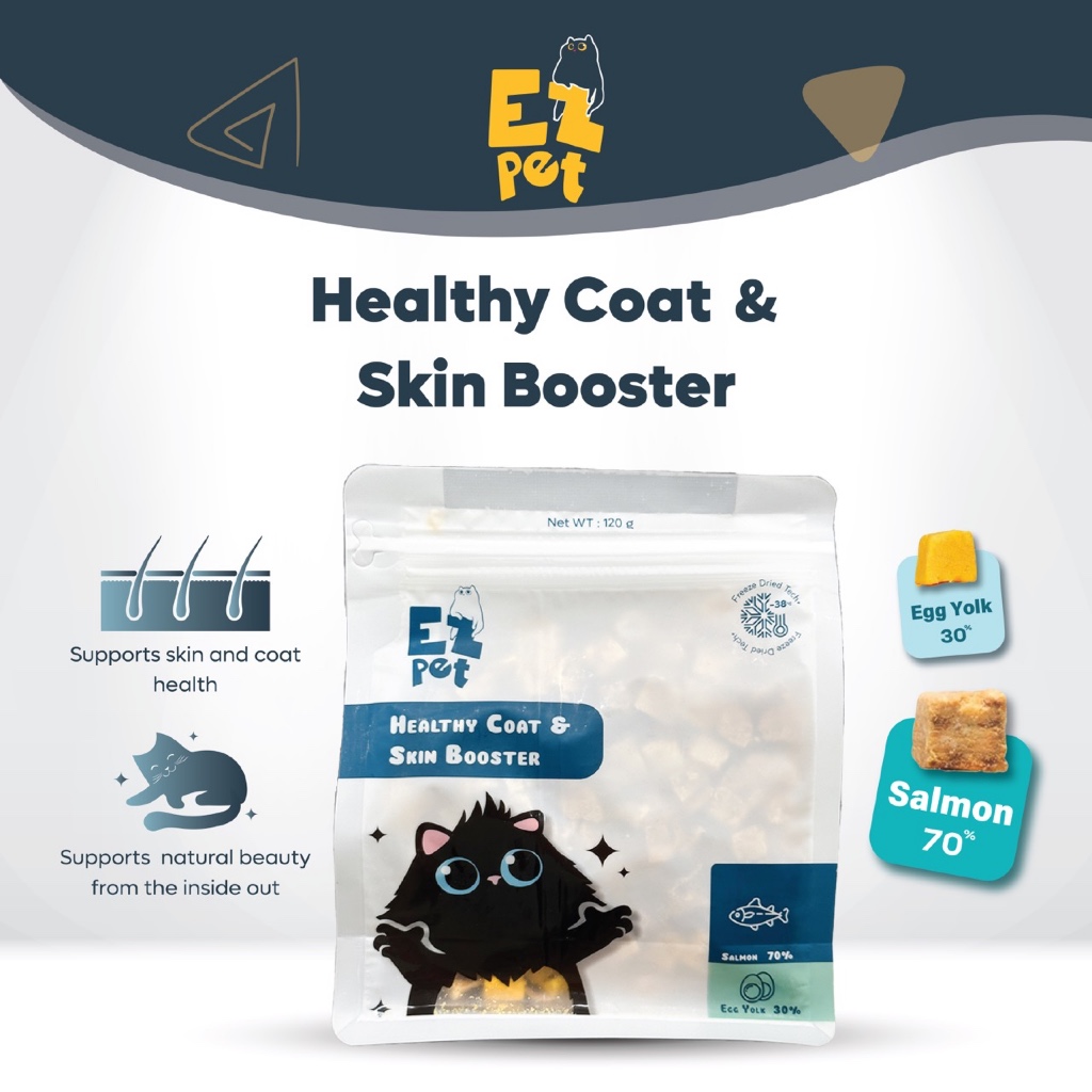 EZPET🐱【Freeze Dried Pet Treats - Healthy Coat and Skin Booster 120g ...