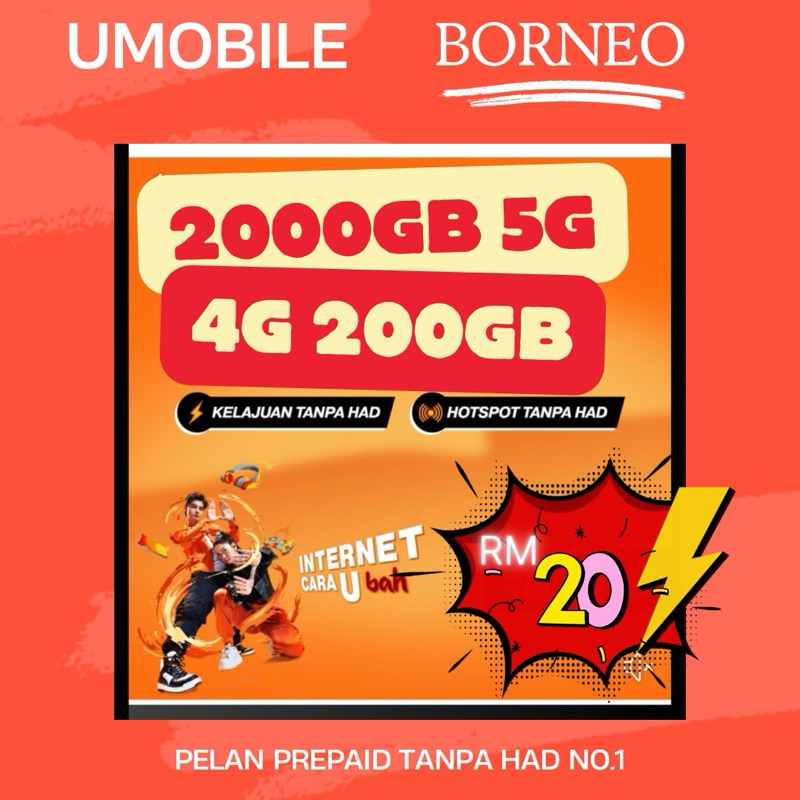 UMOBILE EDISI SABAH 2000GB 5G 200GB 4G | Shopee Malaysia