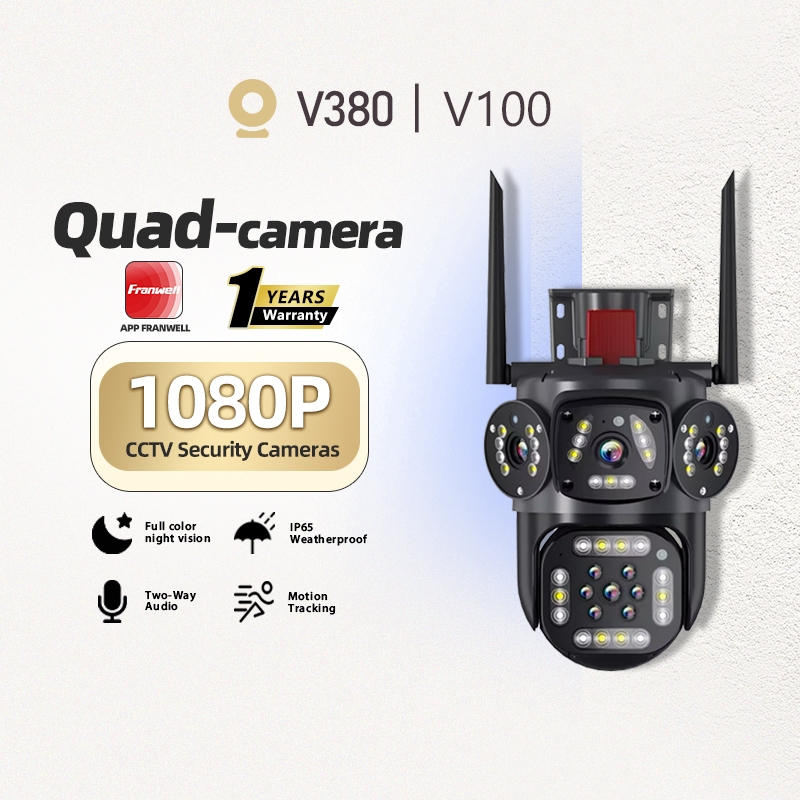 V380 3MP Outdoor CCTV Dual Camera Wifi Connect To Cellphone Dual Lens ...