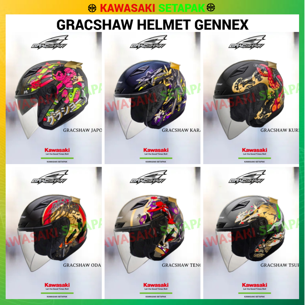 GRACSHAW DOUBLE VISOR HELMET GENNEX G535 JAPAN EDITION KURITA/ODA/TENGU ...