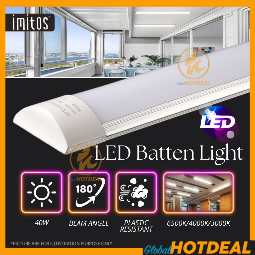 IMITOS 40W LED Linear Light Batten Light Ceiling Surface Mounted LED ...