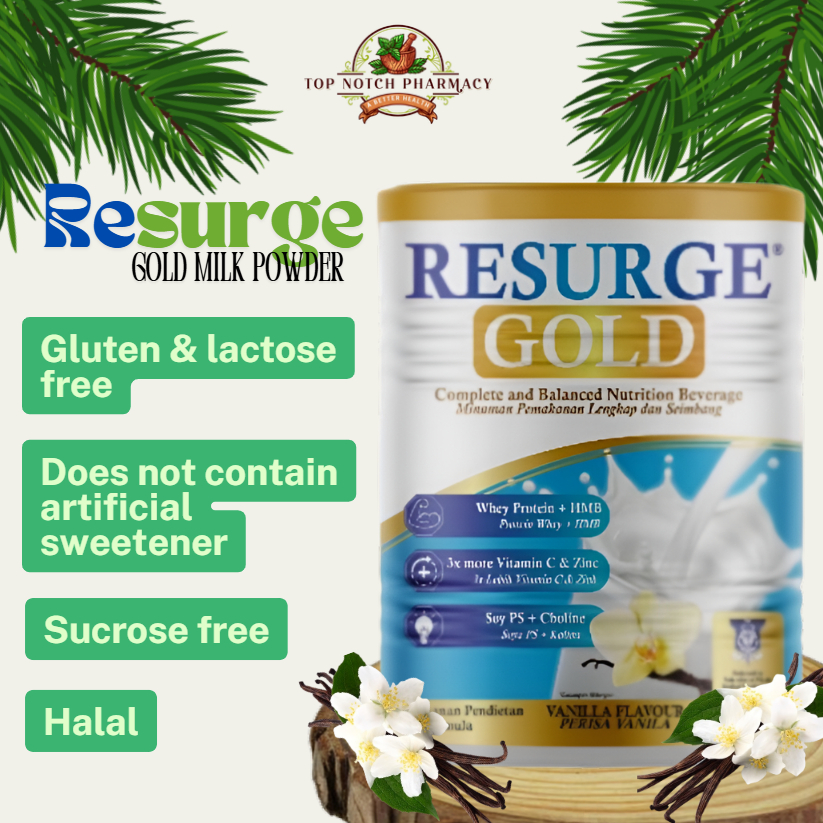 Resurge Gold Vanilla Milk Powder (800g) Lactose Free Gluten Free ...