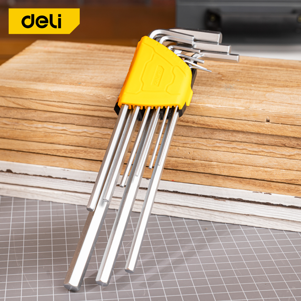 DELI Flat End Hex Key (Long Arm / Extra Long Arm / 1.5-10mm / Cr-V ...