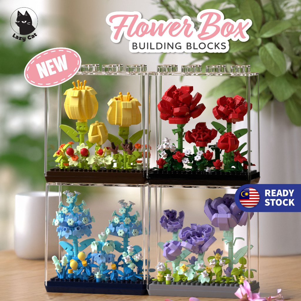 Mini Flower Box Block Bunga Bricks Sunflower Building Block With Lid ...