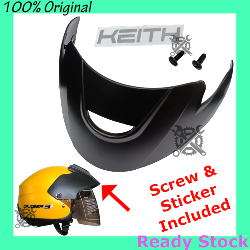 Cap KEITH Helmet KH Cruiser 3 Matt Black Original Screw Sticker Skru ...