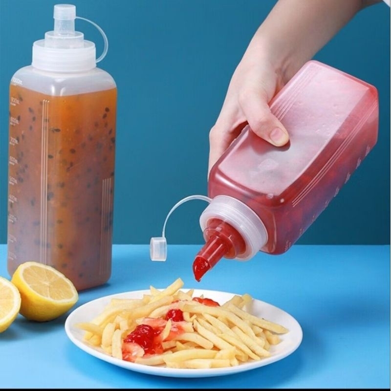 Square 600ml/800ml/1000ml Sauce Bottle Jar Chilli Sauce Tomato Sauce ...