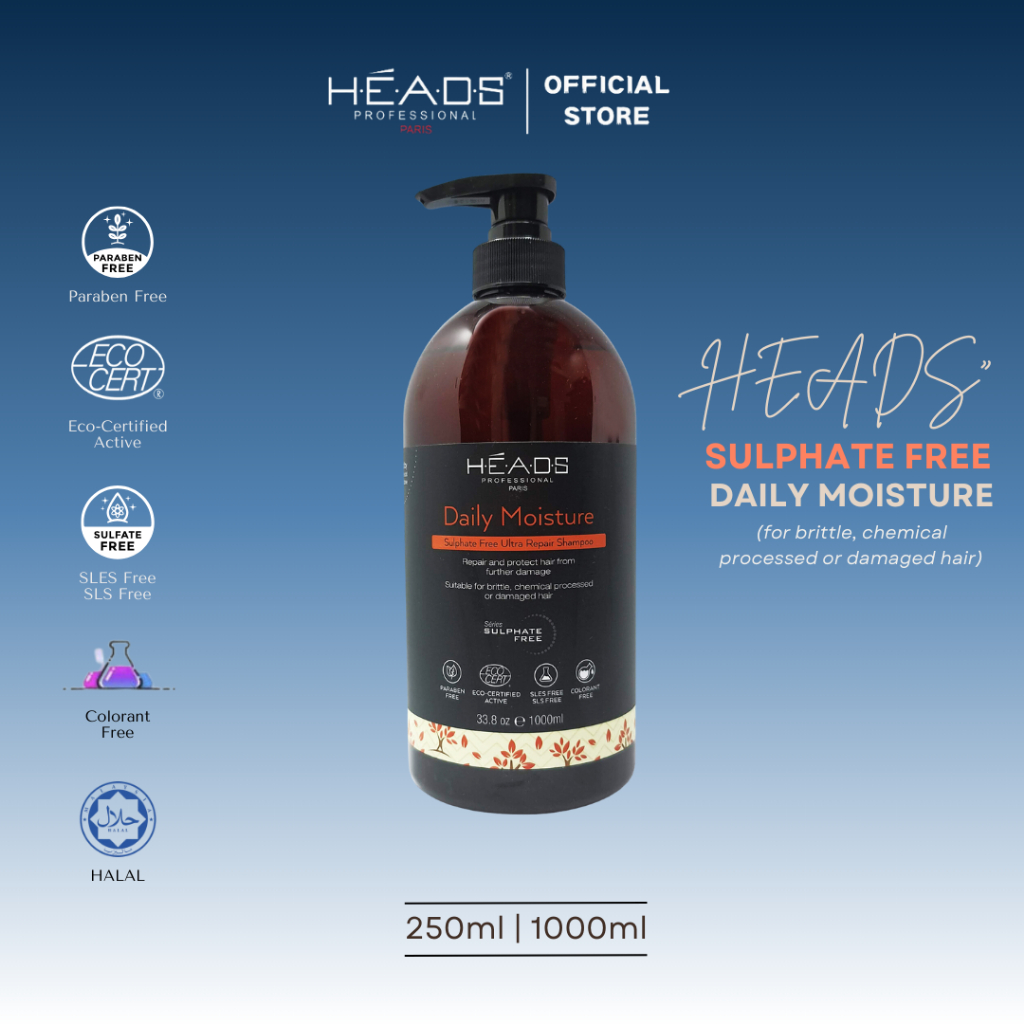 HEADS Sulphate Free Hair Shampoo Daily Moisture Ultra Repair Shampoo ...