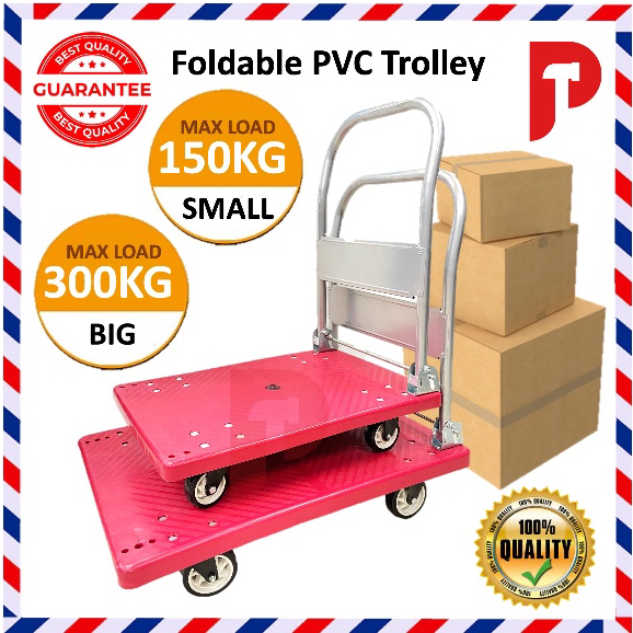 Foldable PVC Trolley 🔥 Ready Stocks 🔥 Hand Truck Capacity 150kg/300kg ...