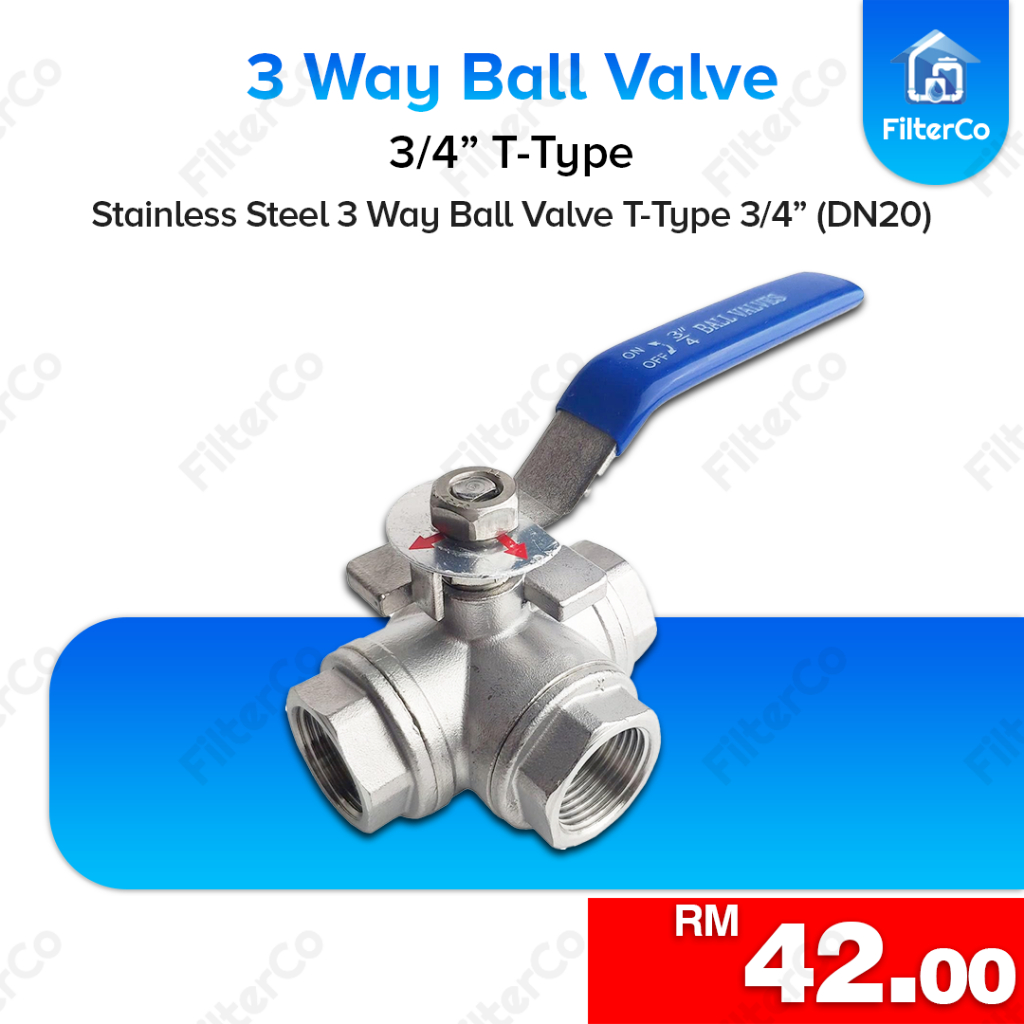 3 Way Ball Valve Stainless Steel (Three Way Ball Valve) DN20 3/4 inch T ...