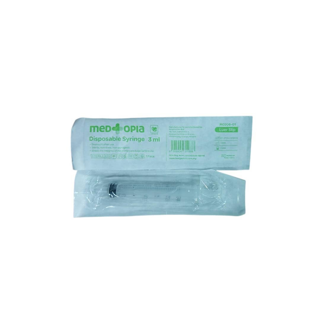 Medtopia Sterile Disposable Syringes Luer Slip 3ML/5ML/10ML (1 PCS ...