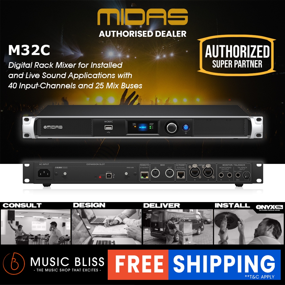 Midas M32C 40-channel Digital Rackmount Mixer (M-32C / M 32C) | Shopee ...